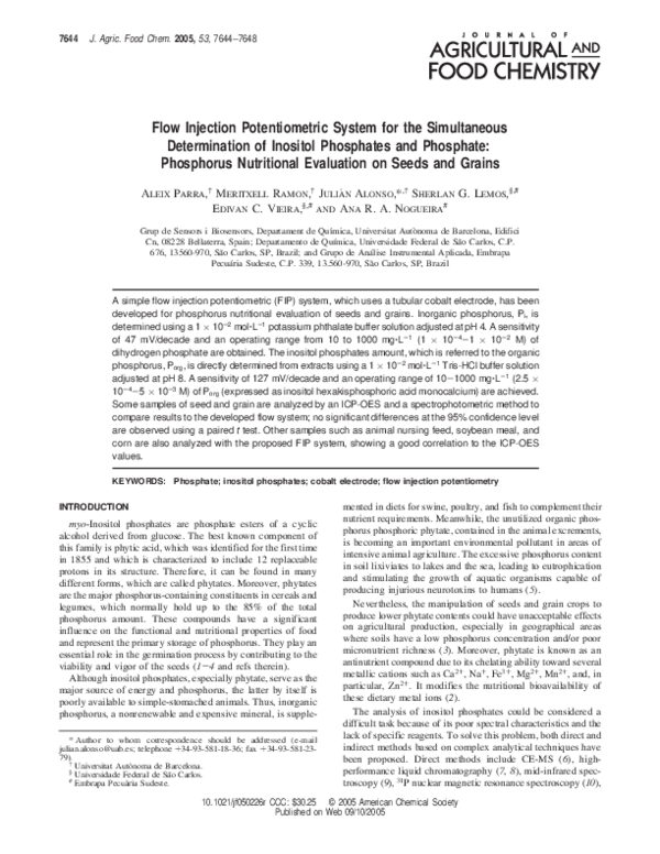(PDF) Flow Injection Potentiometric System for the Simultaneous Determination of Inositol ...