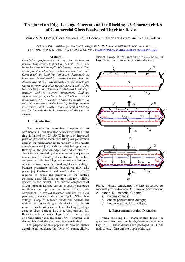 (PDF) The junction edge leakage current and the blocking I-V ...