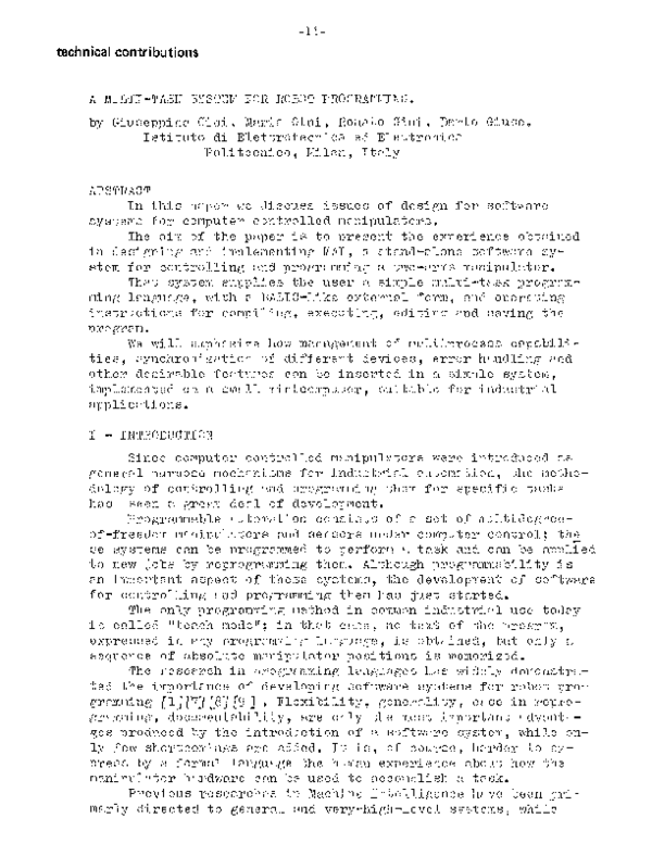 (PDF) A multi-task system for robot programming