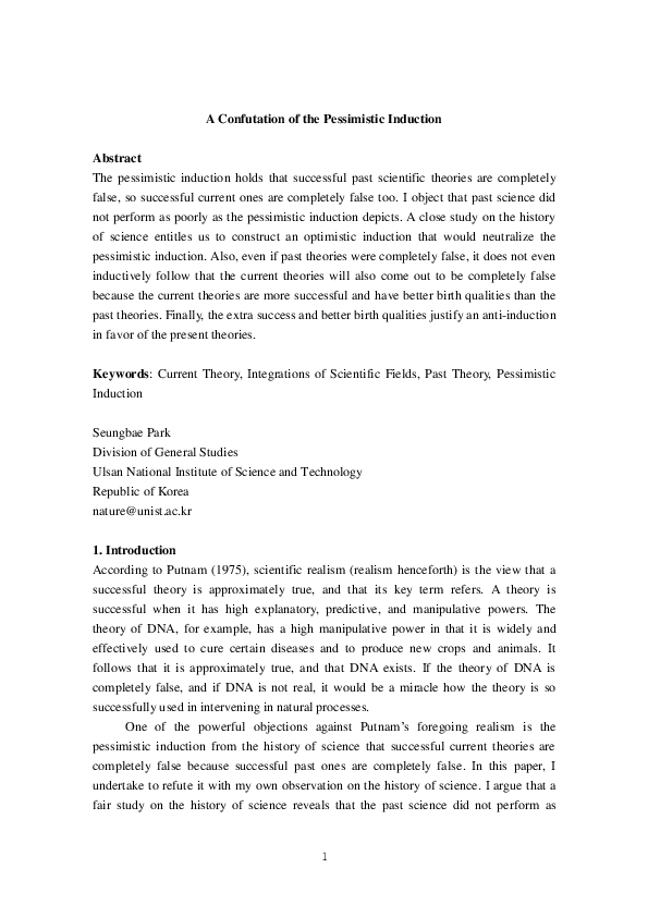 (PDF) A Confutation of the Pessimistic Induction