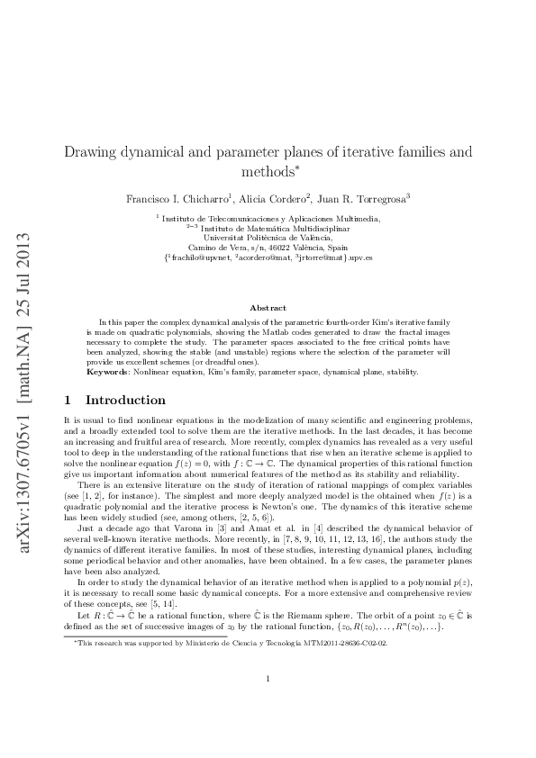 (PDF) Drawing dynamical and parameters planes of iterative families and methods