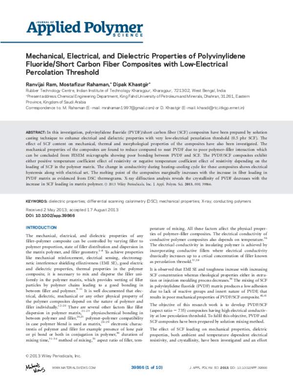 (PDF) Mechanical, electrical, and dielectric properties of ...