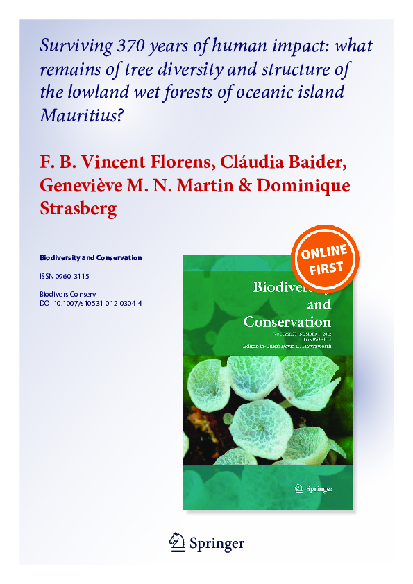 (PDF) Surviving 370 years of human impact: what remains of tree ...