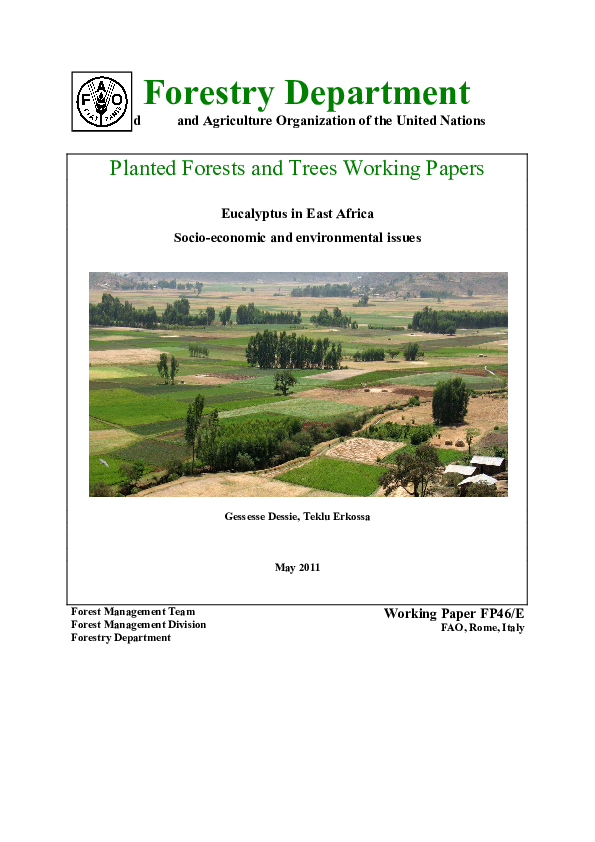 (PDF) Forestry Department Food and Agriculture Organization of the ...