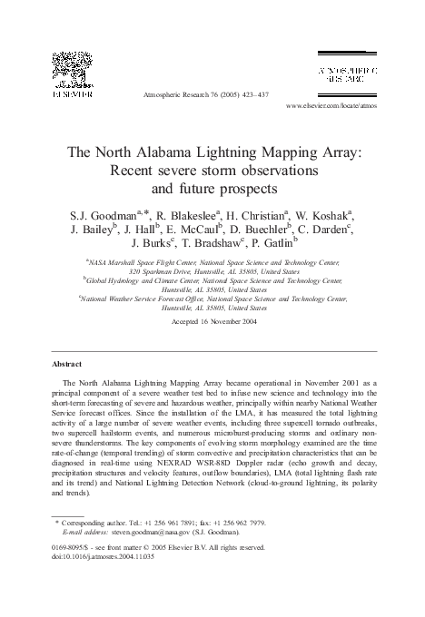 (PDF) The North Alabama Lightning Mapping Array: Recent severe storm observations and future ...