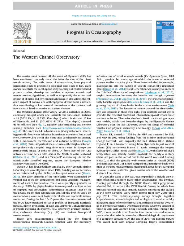 (PDF) The Western Channel Observatory | Stephen Widdicombe - Academia.edu