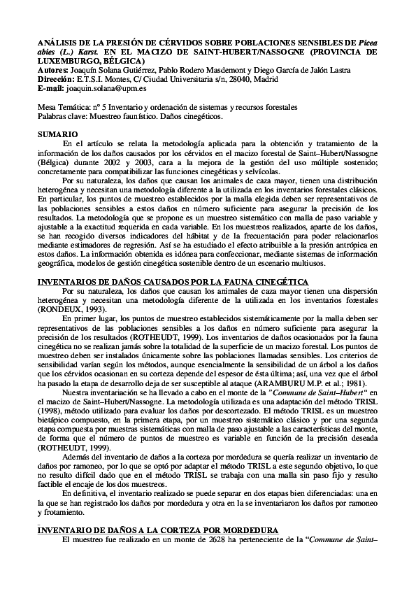 (PDF) Análisis de la presión de cérvidos sobre poblaciones sensibles de ...
