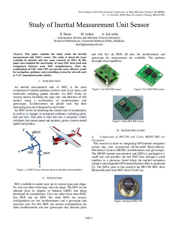 (PDF) Study of inertial measurement unit sensor