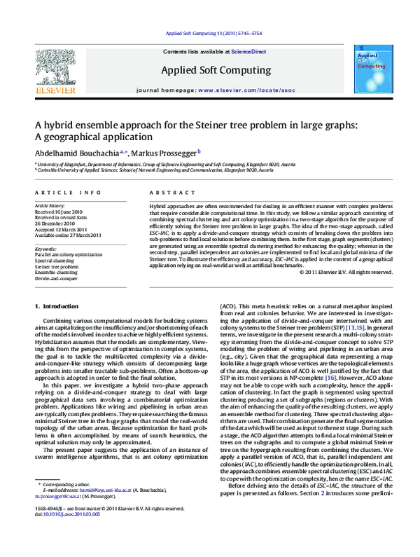 Pdf A Hybrid Ensemble Approach For The Steiner Tree Problem In Large Graphs A Geographical