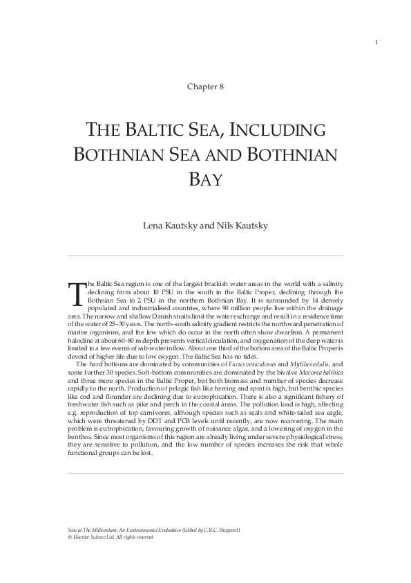 (PDF) The Baltic Sea, including Bothnian Sea and Bothnian Bay