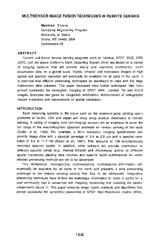 (PDF) Multisensor image fusion techniques in remote sensing