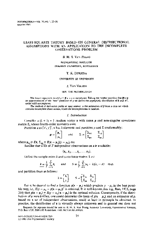 (PDF) Least-squares theory based on general distributional assumptions with an application to ...