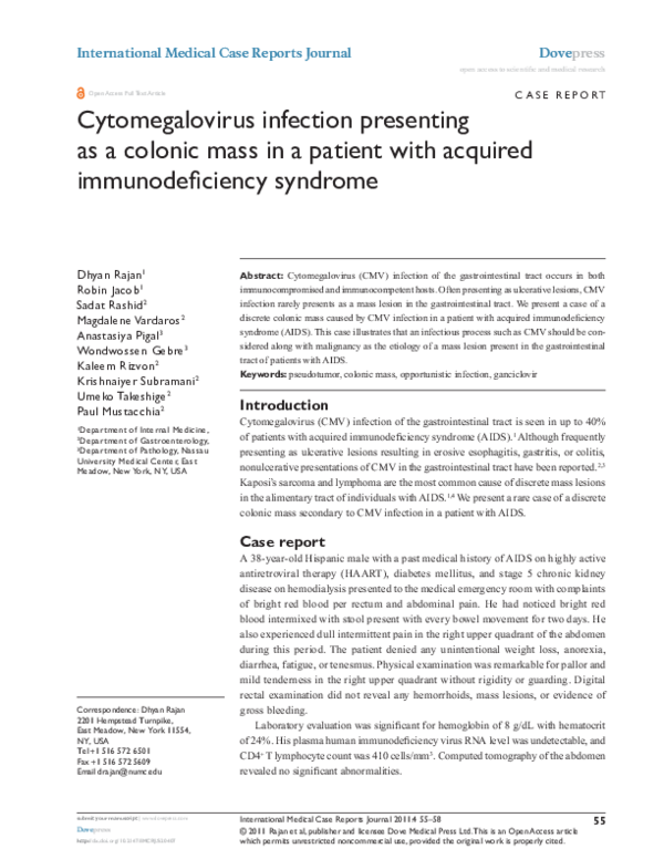 (PDF) Histoplasma and Cytomegalovirus Coinfection of the ...