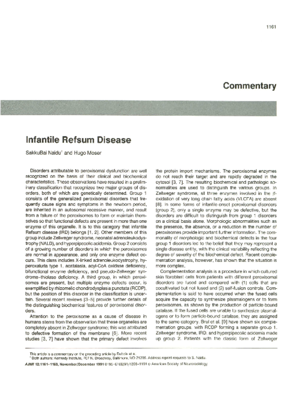 (PDF) Infantile Refsum disease