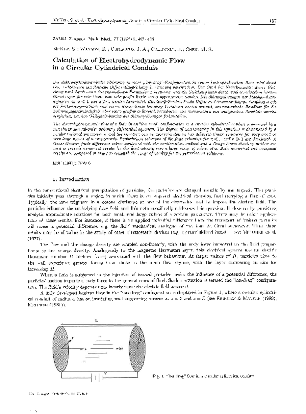 (PDF) Calculation of Electrohydrodynamic Flow in a Circular Cylindrical ...