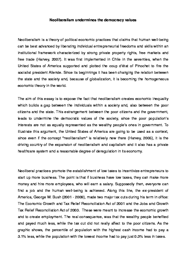 (PDF) Neoliberalism undermines the democracy values