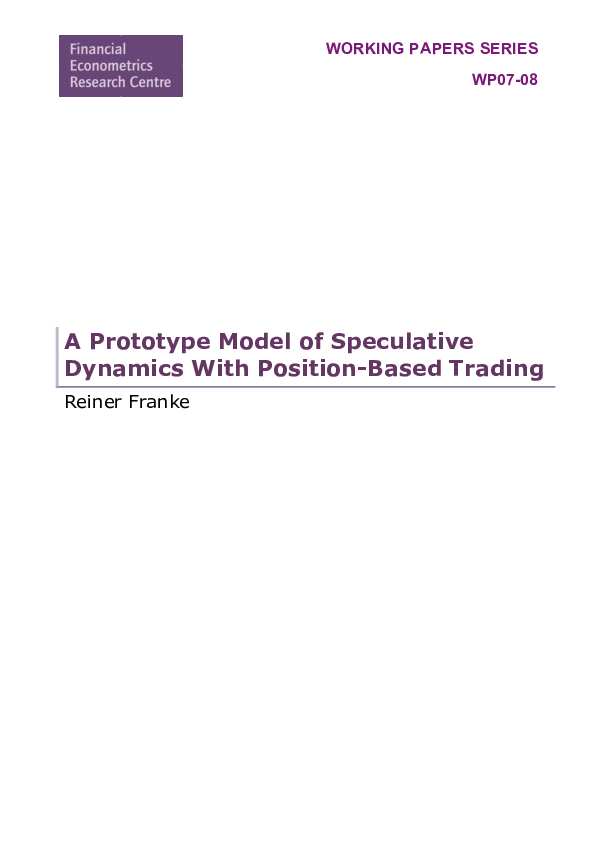 (PDF) A prototype model of speculative dynamics with position-based trading