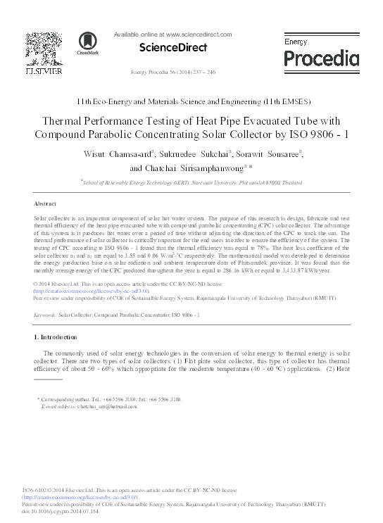 (PDF) Thermal Performance Testing of Heat Pipe Evacuated Tube with ...