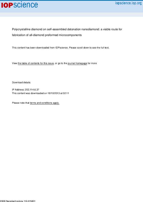 (PDF) Polycrystalline diamond on self-assembled detonation nanodiamond ...