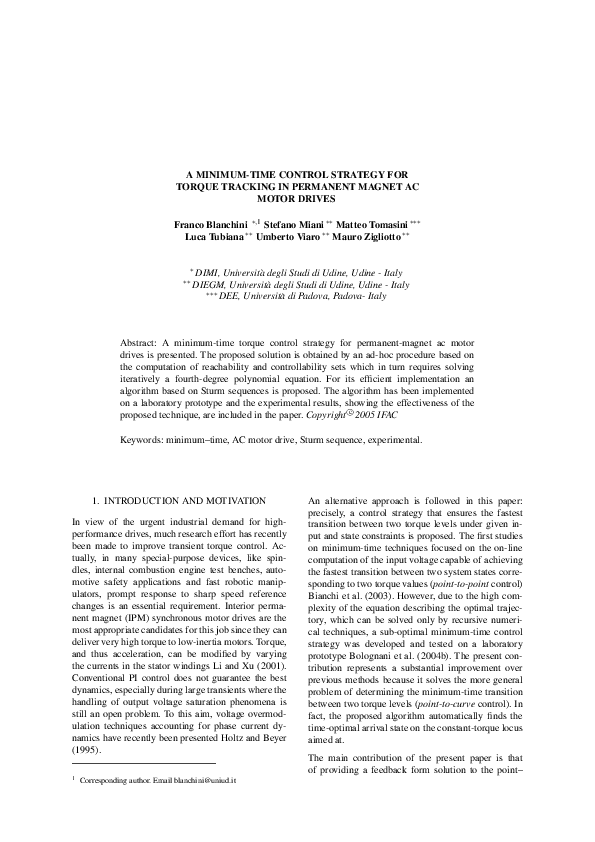 (PDF) A minimum-time control strategy for torque tracking in permanent ...