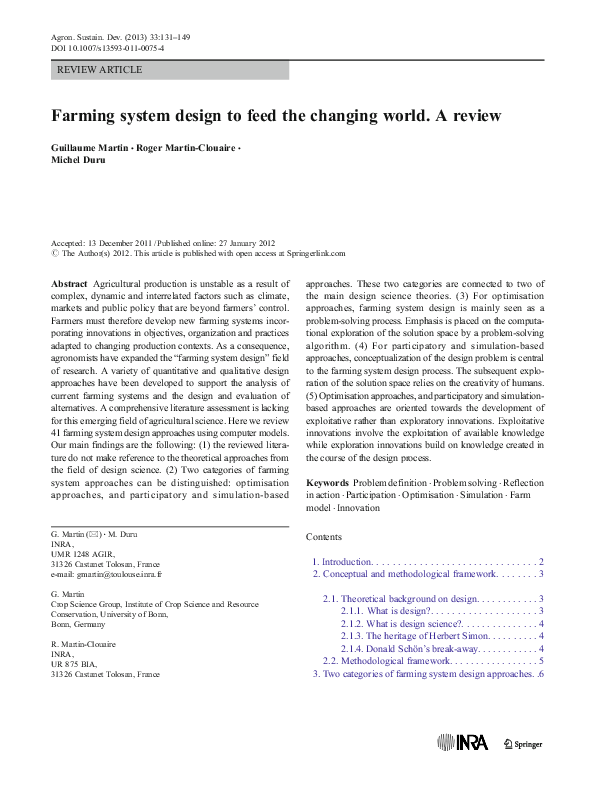(PDF) Farming system design