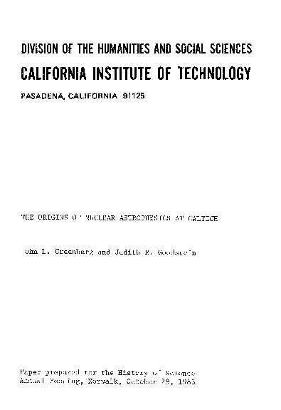(PDF) The origins of nuclear astrophysics at Caltech