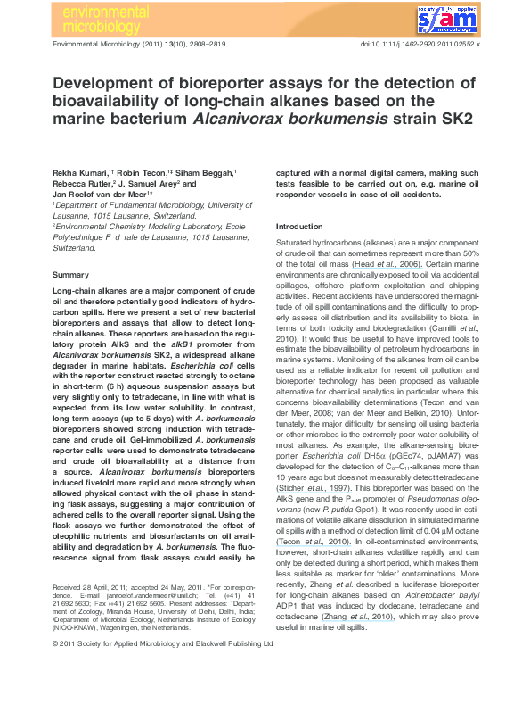 (PDF) Development of bioreporter assays for the detection of ...
