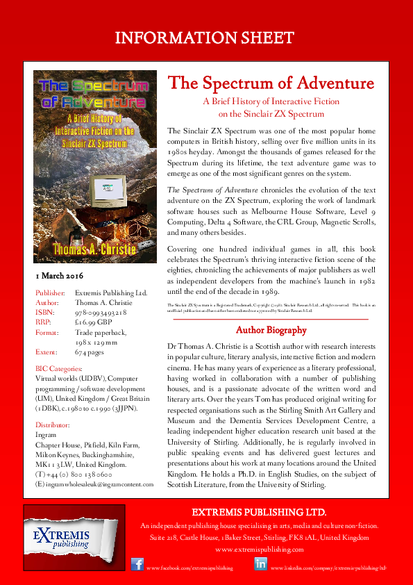 (PDF) The Spectrum of Adventure: A Brief History of Interactive Fiction ...