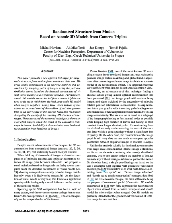 (PDF) Randomized structure from motion based on atomic 3d models from ...