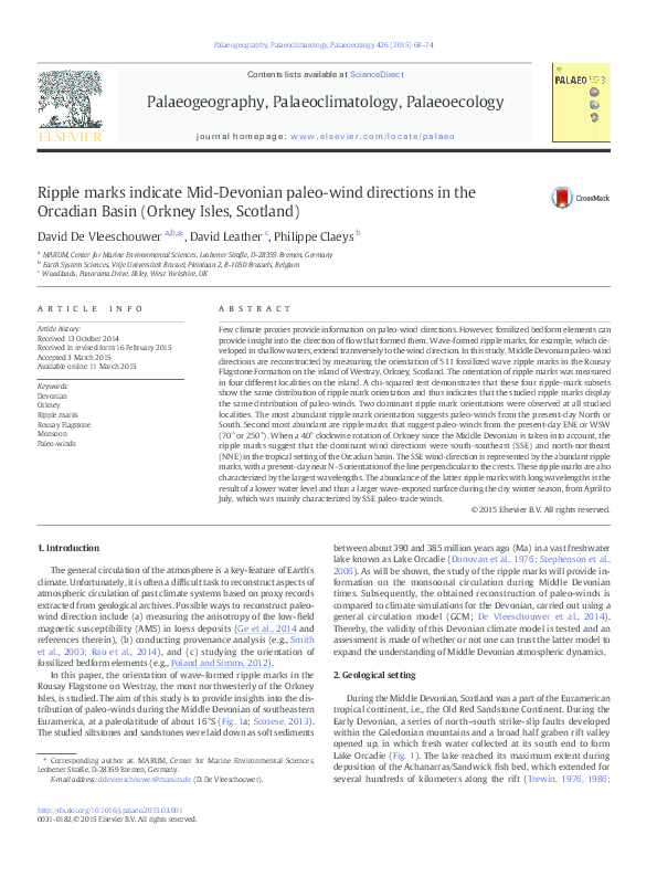 (PDF) Ripple marks indicate Mid-Devonian paleo-wind directions in the ...