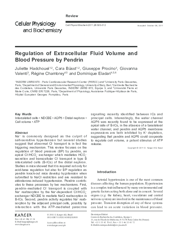 (PDF) Regulation of Extracellular Fluid Volume and Blood Pressure by ...
