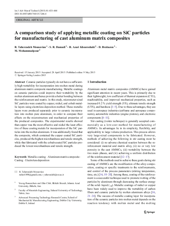 (PDF) A comparison study of applying metallic coating on SiC particles ...