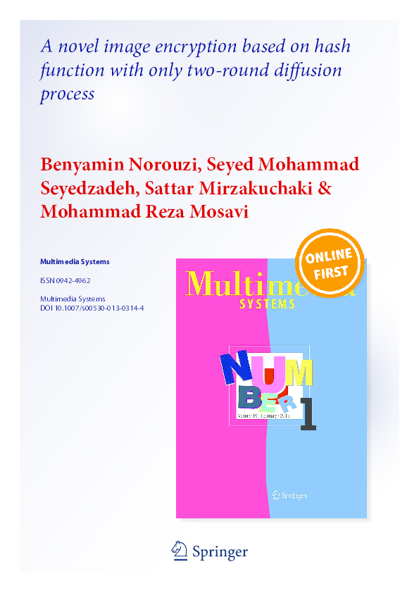 (PDF) A novel image encryption based on hash function with only two-round diffusion process