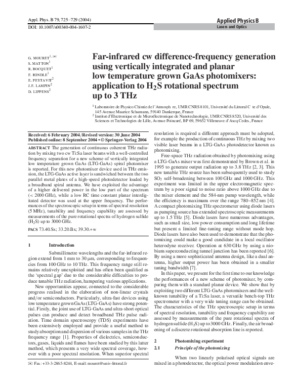 (PDF) Far-infrared cw difference-frequency generation using vertically ...