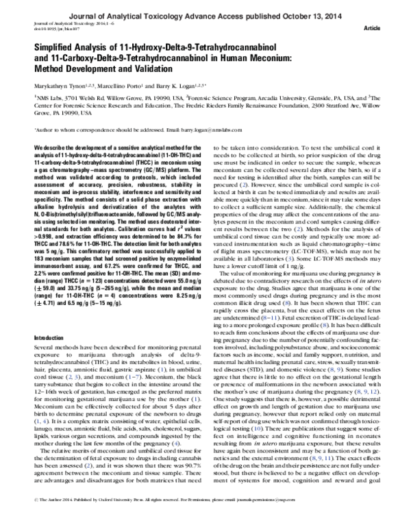 (PDF) Simplified Analysis of 11-Hydroxy-Delta-9-Tetrahydrocannabinol ...