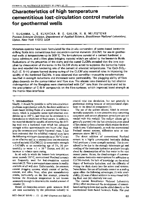 (PDF) Characteristics of high temperature cementitious lost-circulation ...