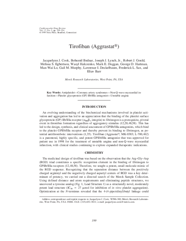 (PDF) Tirofiban (Aggrastat®)
