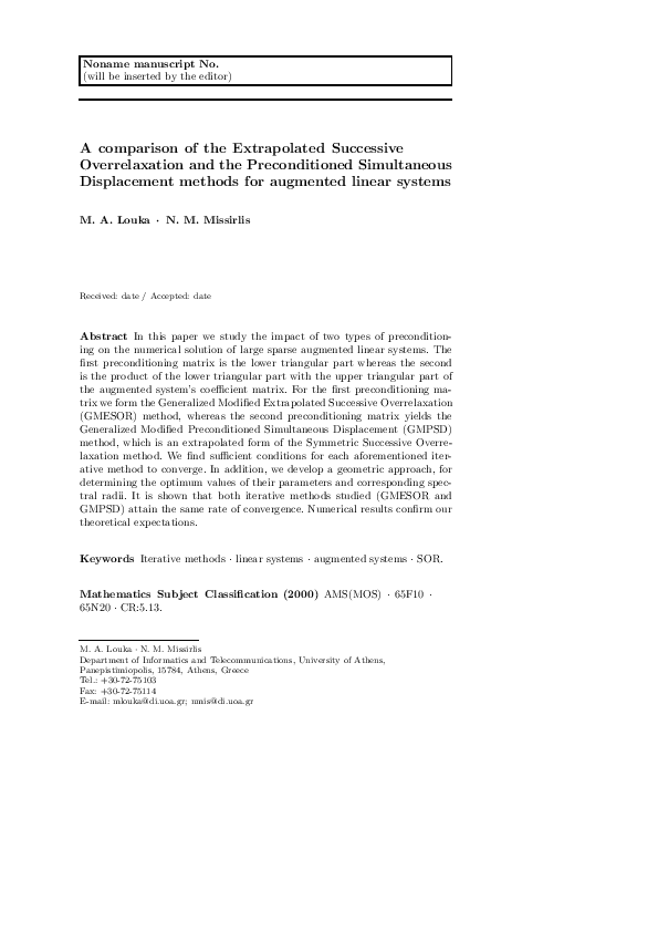 (PDF) On the Accelerated Overrelaxation Method | Ismail Youssef - Academia.edu