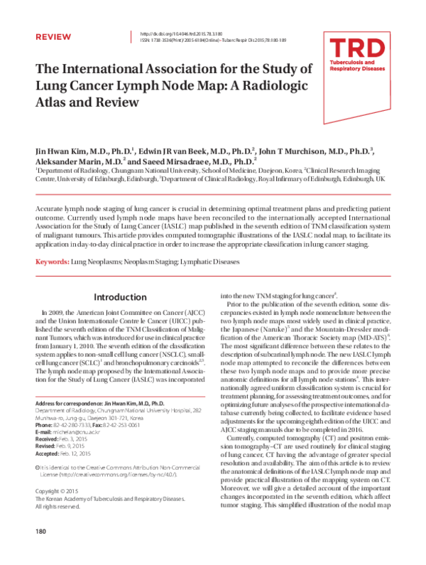 (PDF) The International Association for the Study of Lung Cancer Lymph ...