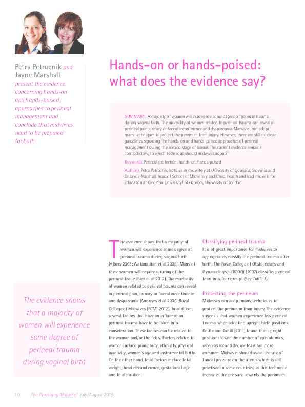 (PDF) Hands-on or hands-poised: what does the evidence say?