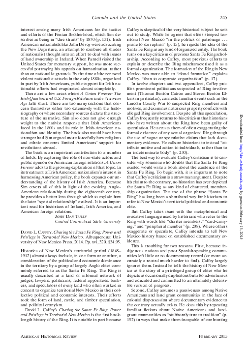 (PDF) Review of David Caffey's "Chasing the Santa Fe Ring: Power and ...