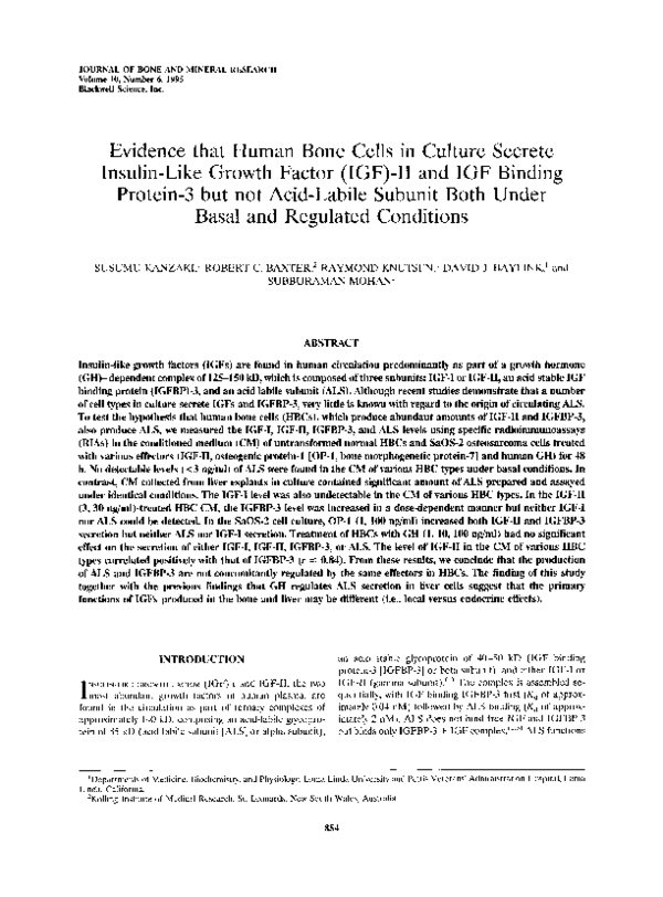 (PDF) The Effect of Insulin-Like Growth Factor-I and Human Growth ...