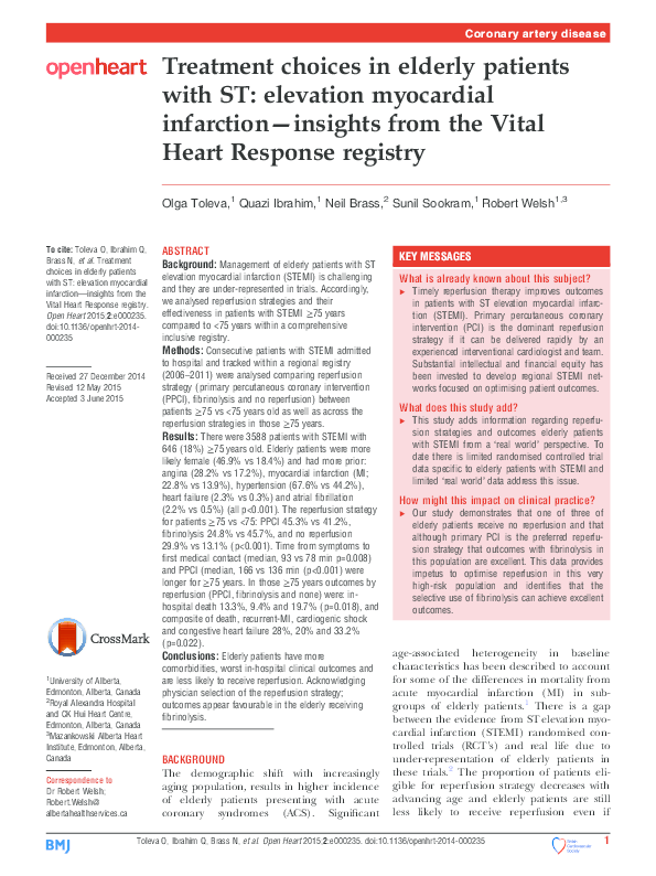 (PDF) Treatment choices in elderly patients with ST: elevation ...