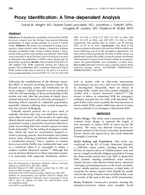 (PDF) Proxy Identification: A Time-dependent Analysis