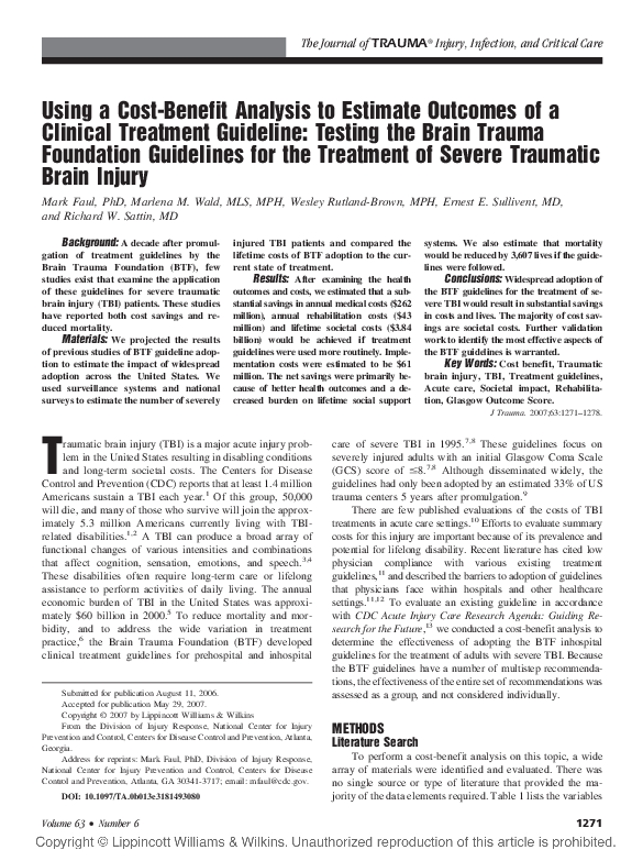 (PDF) Adherence to Brain Trauma Foundation guidelines for management of ...
