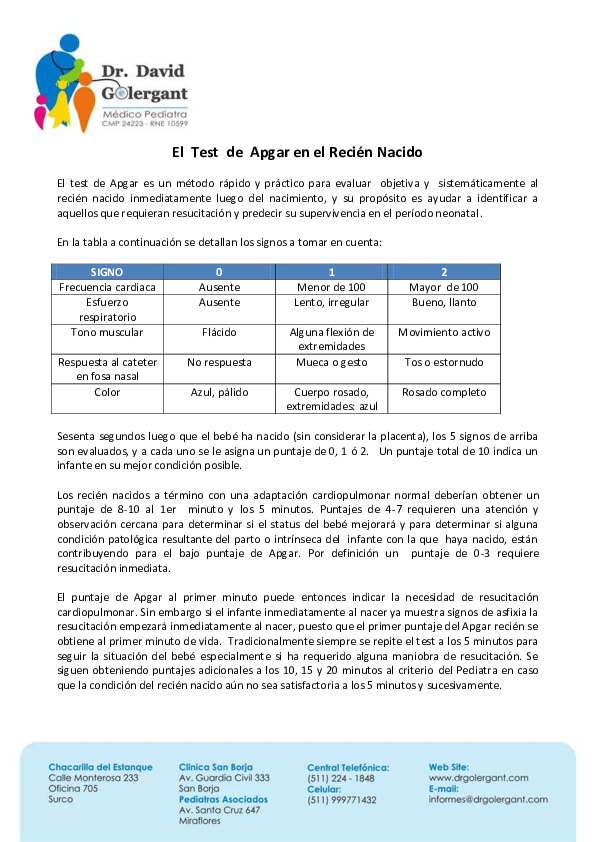 (PDF) El Test de Apgar en el Recién Nacido