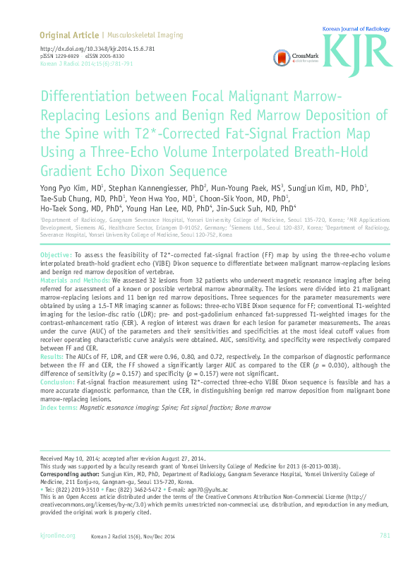 (PDF) Differentiation between focal malignant marrow-replacing lesions ...
