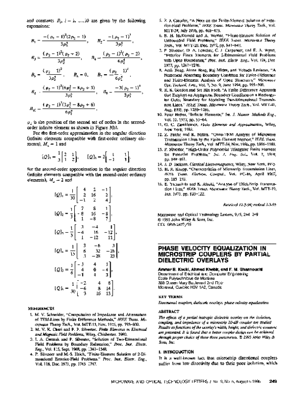 (PDF) Phase velocity equalization in microstrip couplers by partial ...