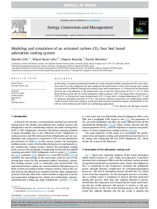 (PDF) Modeling and simulation of an activated carbon–CO2 four bed based ...