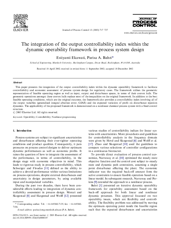 (PDF) The integration of the output controllability index within the ...
